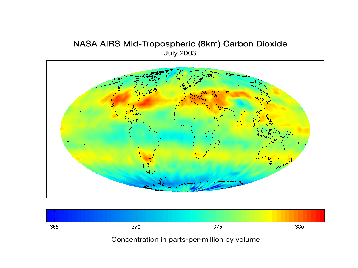 Global Map of Carbon Dioxide 2003 | AIRS